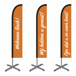 Beachflag 40x240 cm Welkom Terug assortiment | Faber Vlaggen